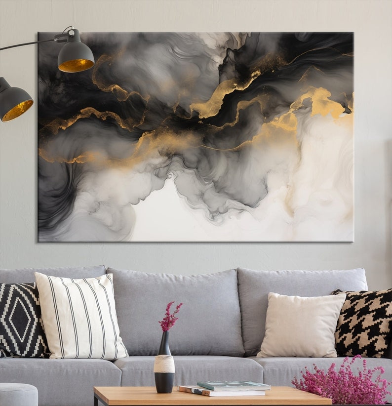 Gray Smoke Abstract Wall Art Print - Etsy