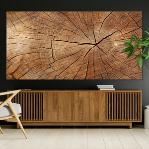 Wood Wall Art Tree Ring Canvas Wood Texture Print Wood Decor Modern Art ...