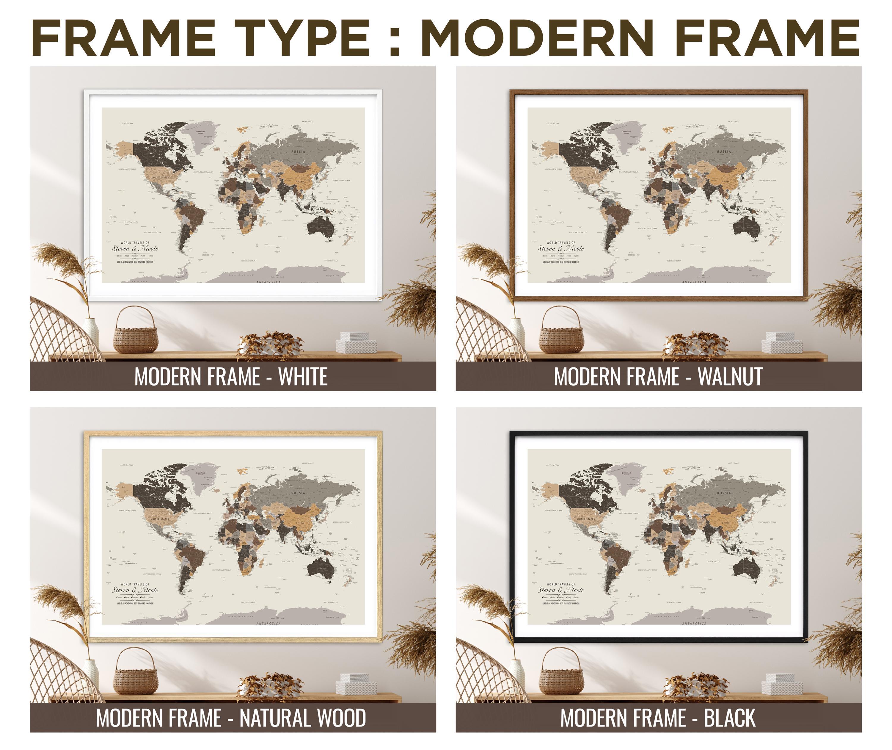 Customized World Map, World Map Wall Print, Personalized Push Pin Map ...
