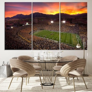 Folsom Field Stadium Canvas Wall Art - Game Day View Mountain Backdrop ...