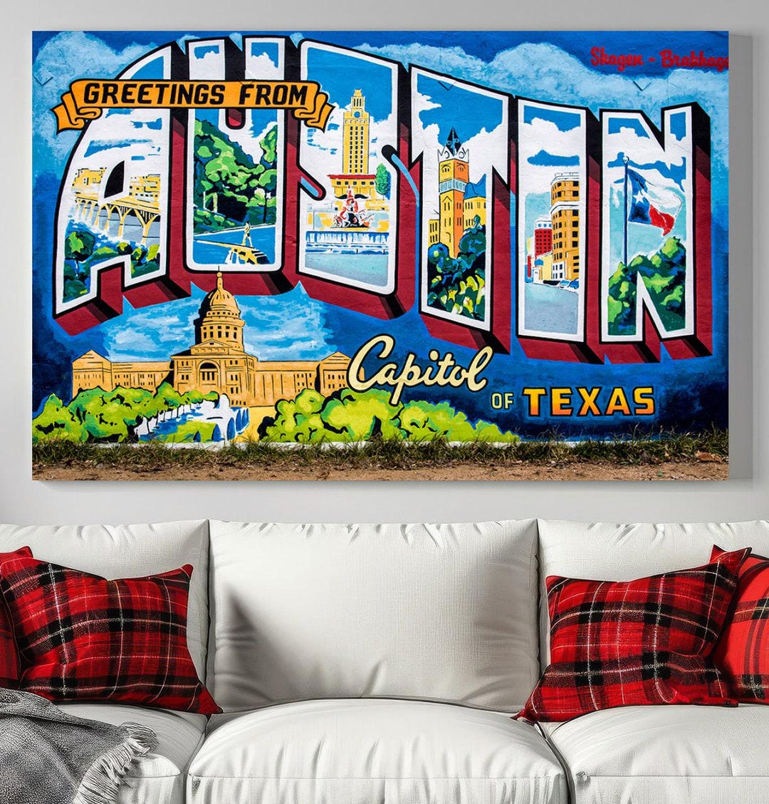 Austin Wall Graffiti Wall Art Canvas Print, Welcome to Austin Print ...