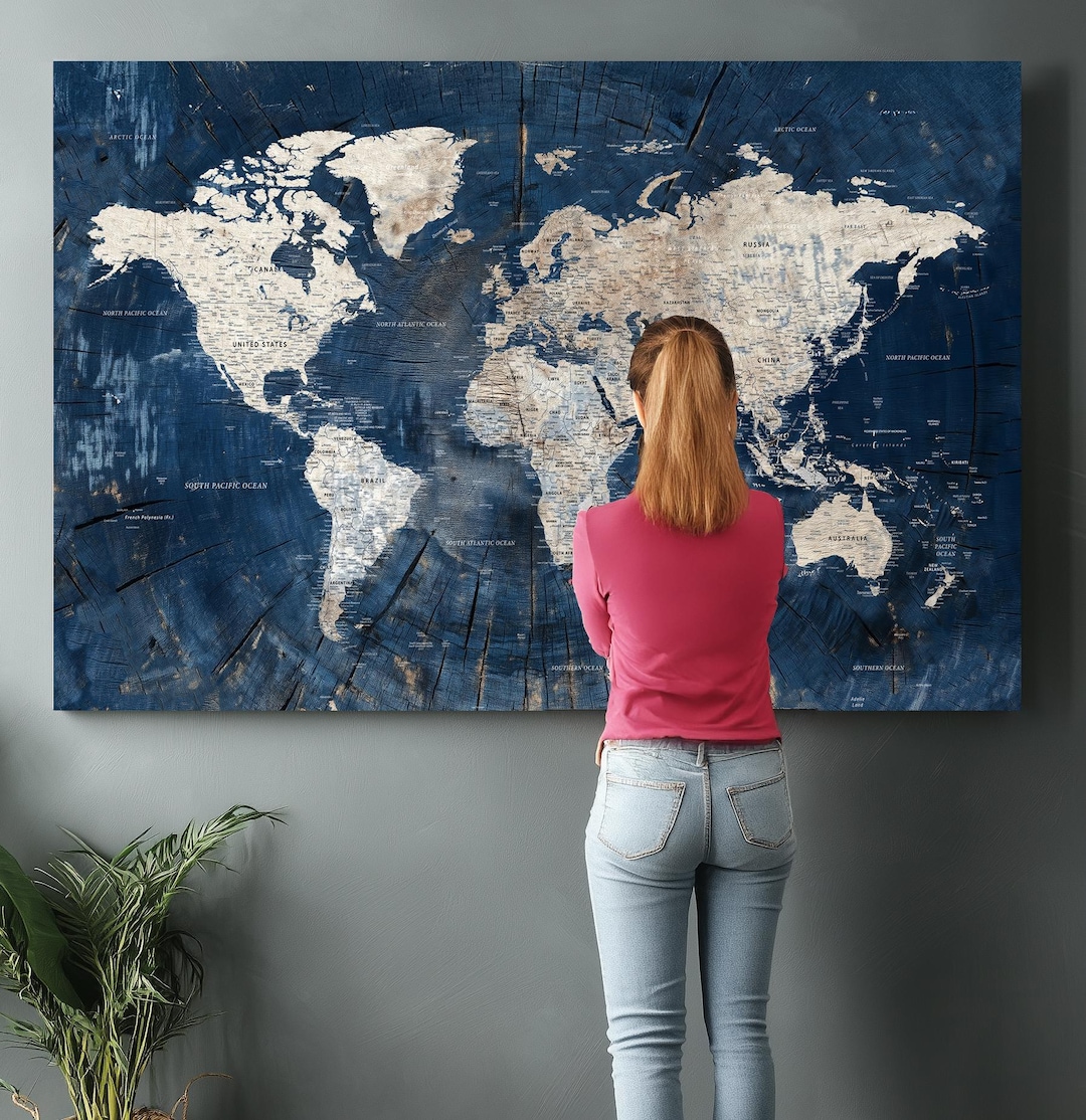 Personalized Map Print, Custom World Map, Framed Map Wall Art ...