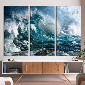 Big Storm Wave on Ocean Wall Art Canvas Print - Etsy