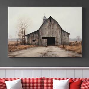 Barn Wall Art Canvas Print for Farmhouse Wall Decor, Framed Western ...
