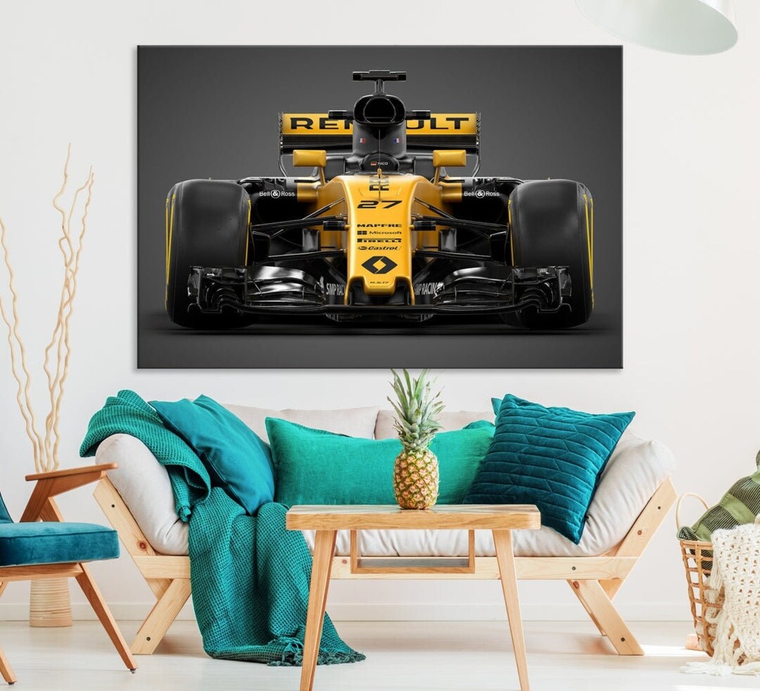 Formula 1 Car Canvas Wall Art Print F1 Renault Car Canvas Art F1 Racing ...