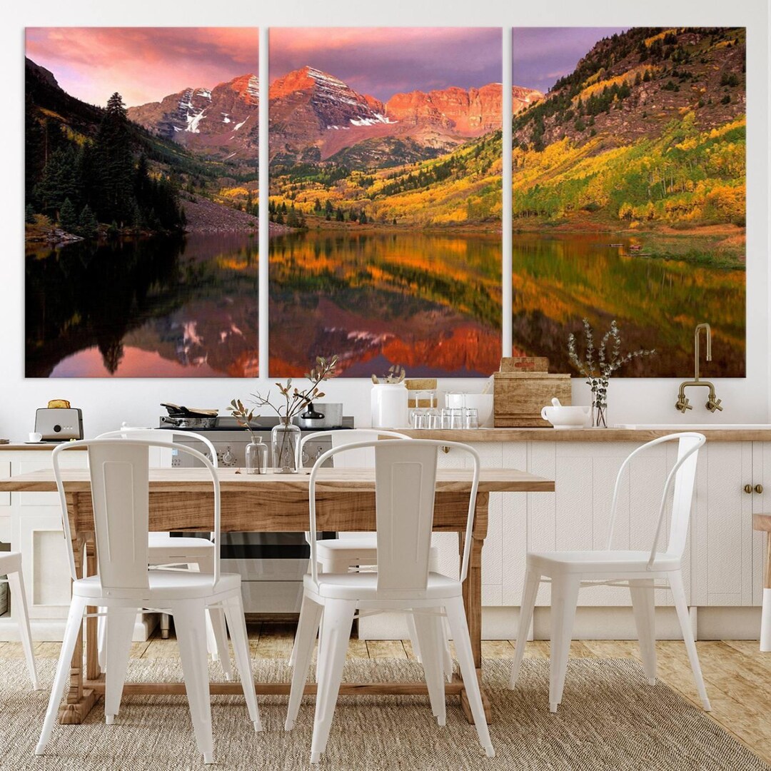 Maroon Bells Canvas Wall Art, Rocky Mountains Decor, Colorado Landscape ...