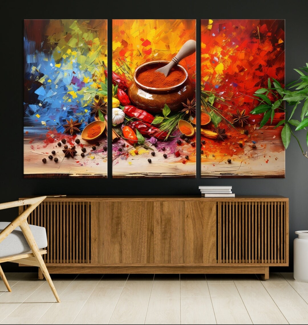 Abstract Spices Art Print, Kitchen Wall Decor, Culinary Gift, Food Wall ...