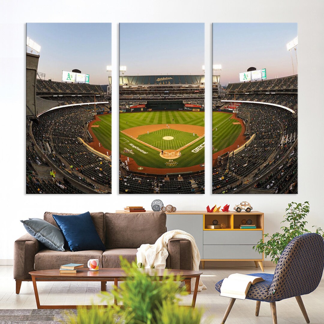 Ringcentral Coliseum Oakland A's Stadium Wall Art Canvas Print, Sports ...