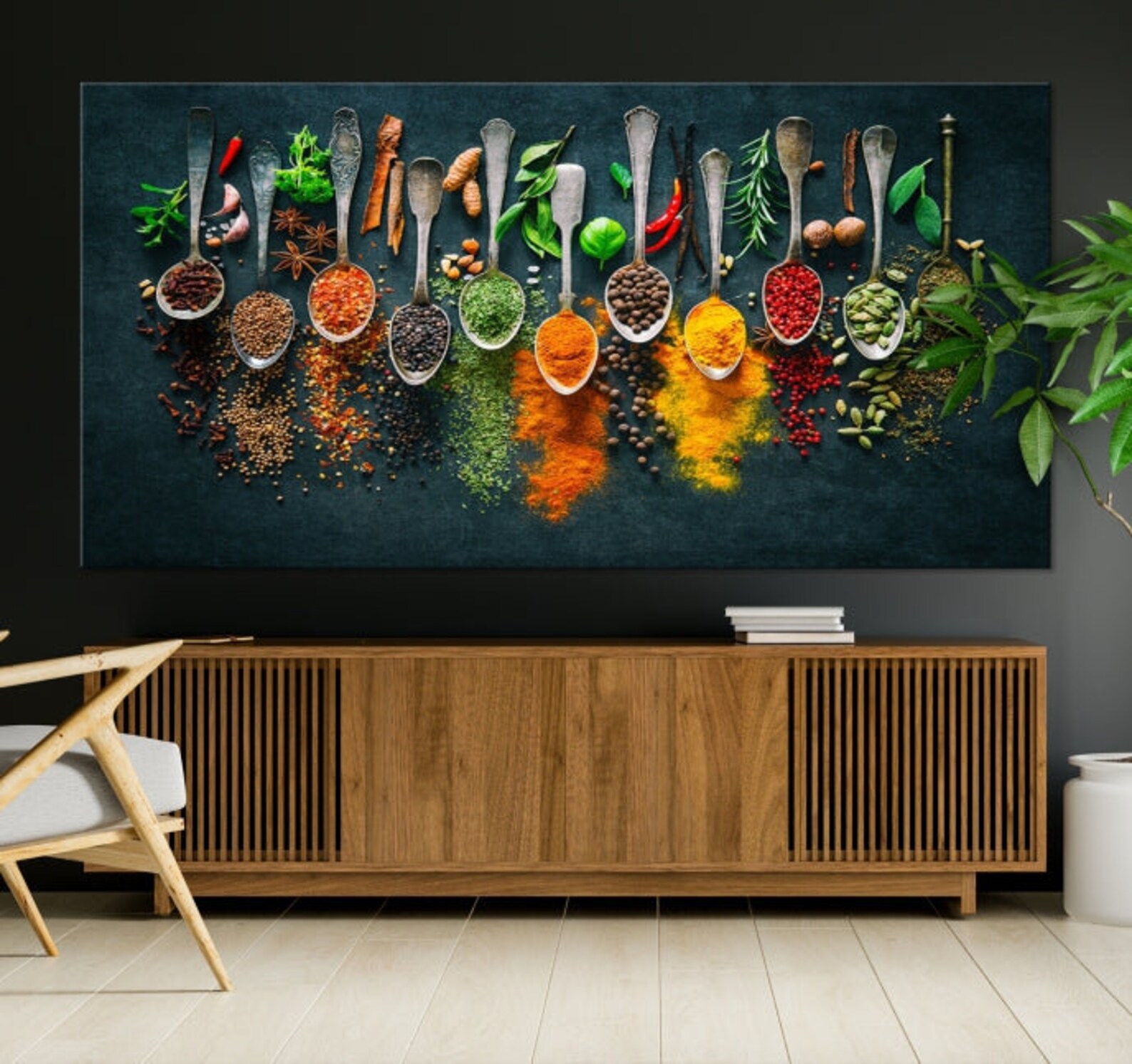 Spices Wall Art, Spices Canvas Print, Spices and Herbs Wall Decor ...