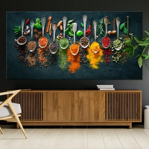 Spices Wall Art, Spices Canvas Print, Spices and Herbs Wall Decor ...