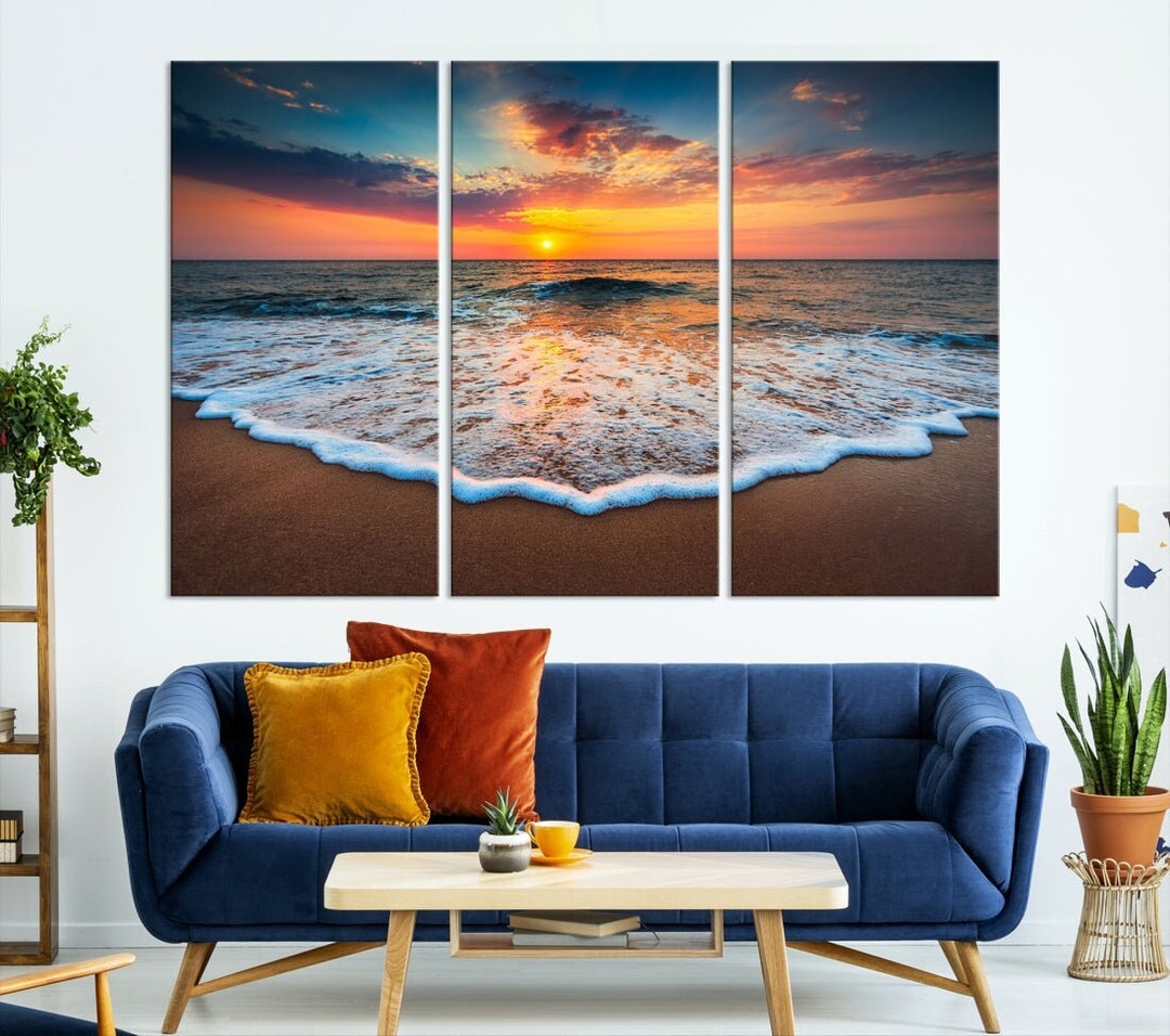 Sunset Big Canvas Print, Multi Panel Wall Art, Extra Large Print ...