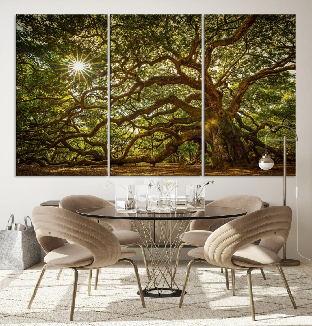 Beautiful Angel Oak Tree Canvas Print ~ Ready to Hang Multi Panels Set ...