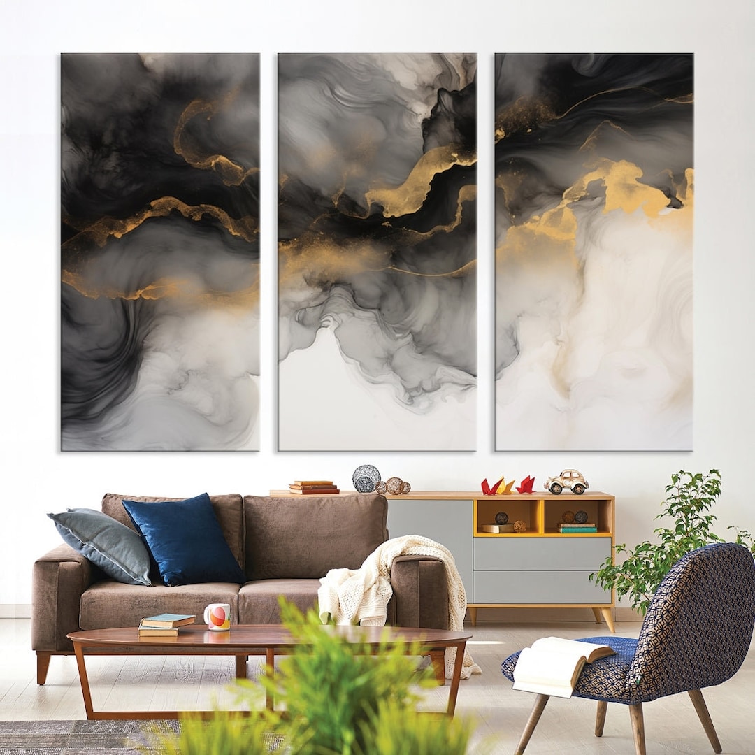 Gray Smoke Abstract Wall Art Print - Etsy