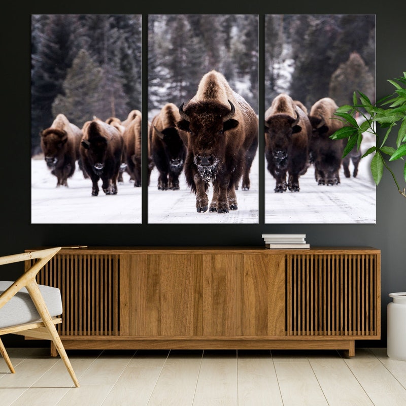 Bison Wall Art - Etsy