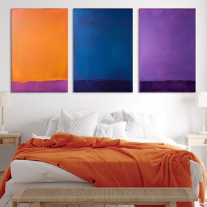 Mark Rothko Style Abstract Sunset Color Block Canvas Wall Art - Vibrant ...