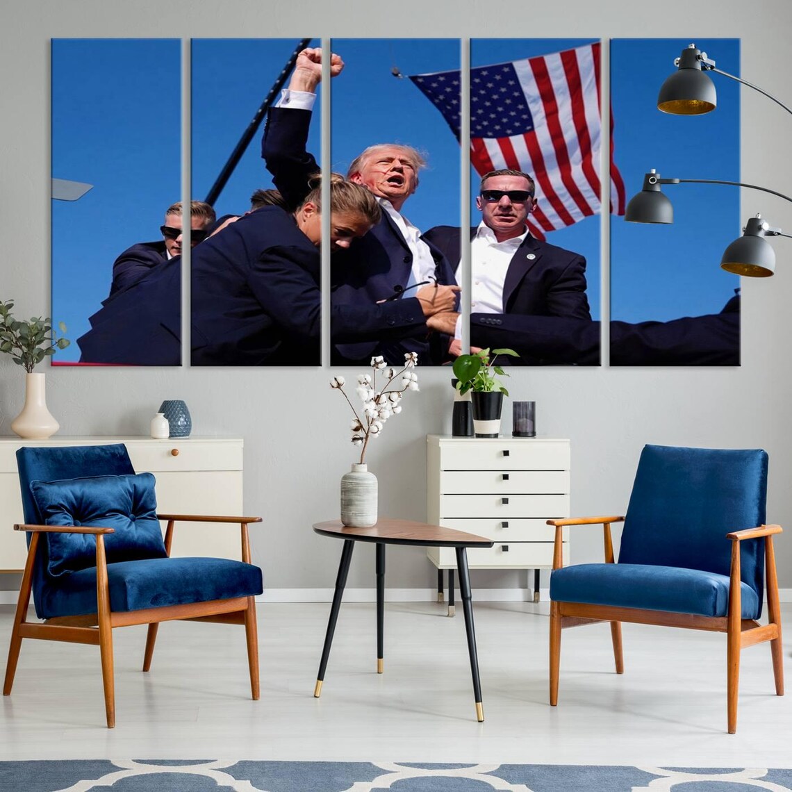 Donald Trump Assassination Attempt Wall Art Canvas Print, Trump ...