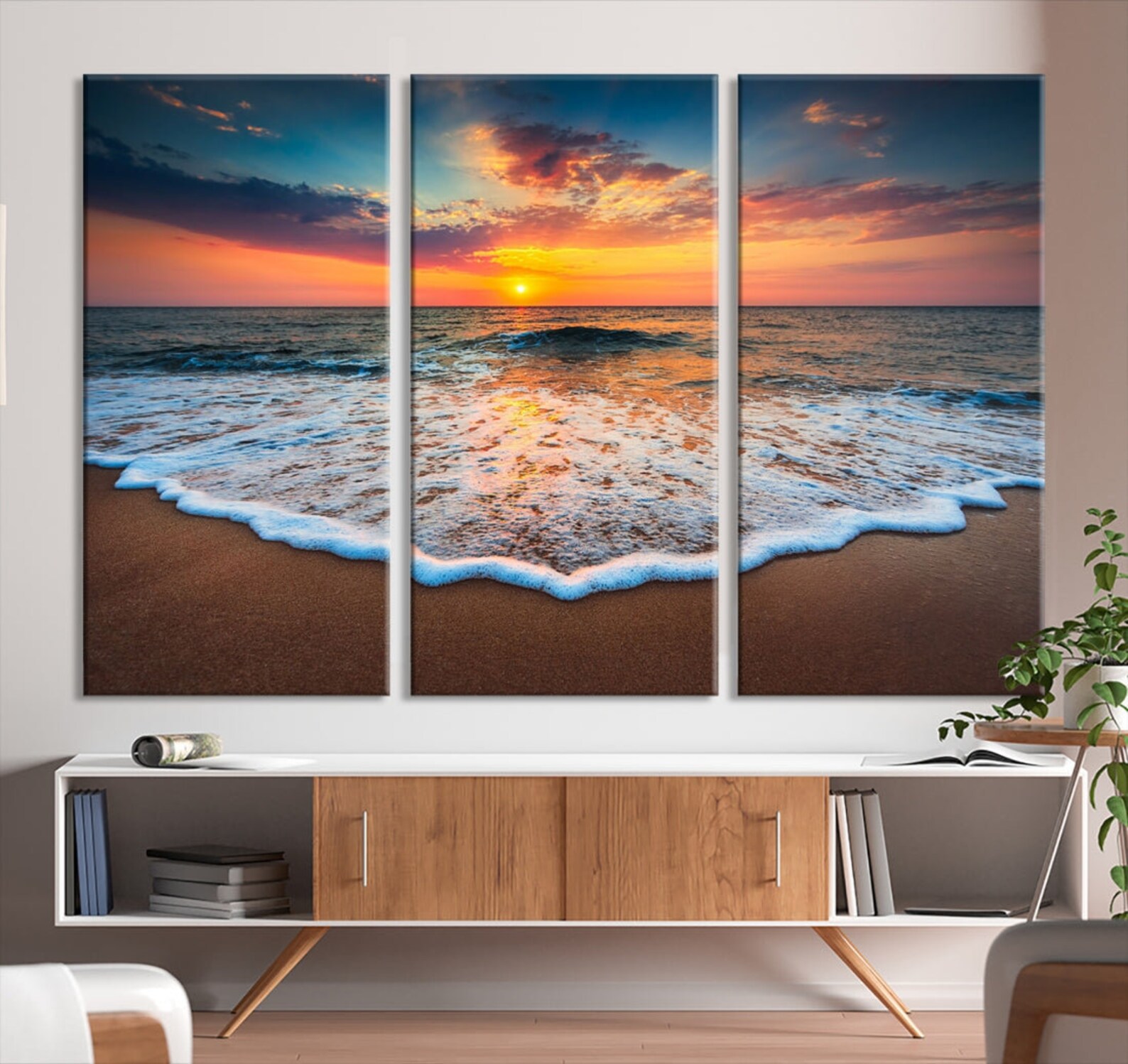 Sunset Big Canvas Print, Multi Panel Wall Art, Extra Large Print ...
