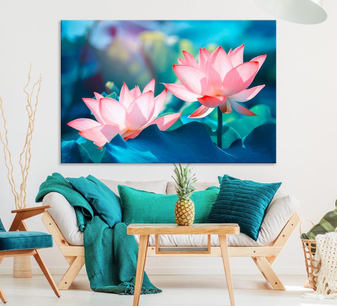 Lotus Flower Wall Art Lotus Canvas Print, Botanical Wall Art, Floral ...