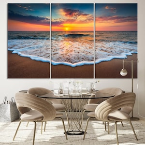 Sunset Big Canvas Print, Multi Panel Wall Art, Extra Large Print ...
