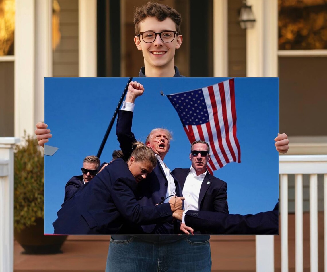Donald Trump Assassination Attempt Wall Art Canvas Print, Trump ...