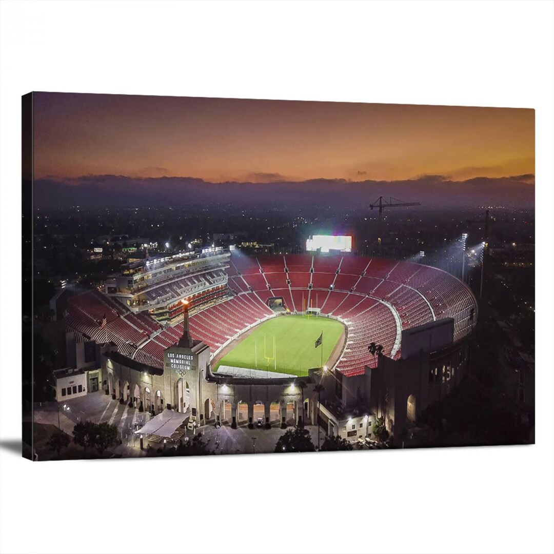 Los Angeles Memorial Coliseum Stadium Wall Art Canvas Print - Etsy