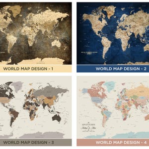 Custom World Map Canvas Print, Map of the World, Personalized World Map ...