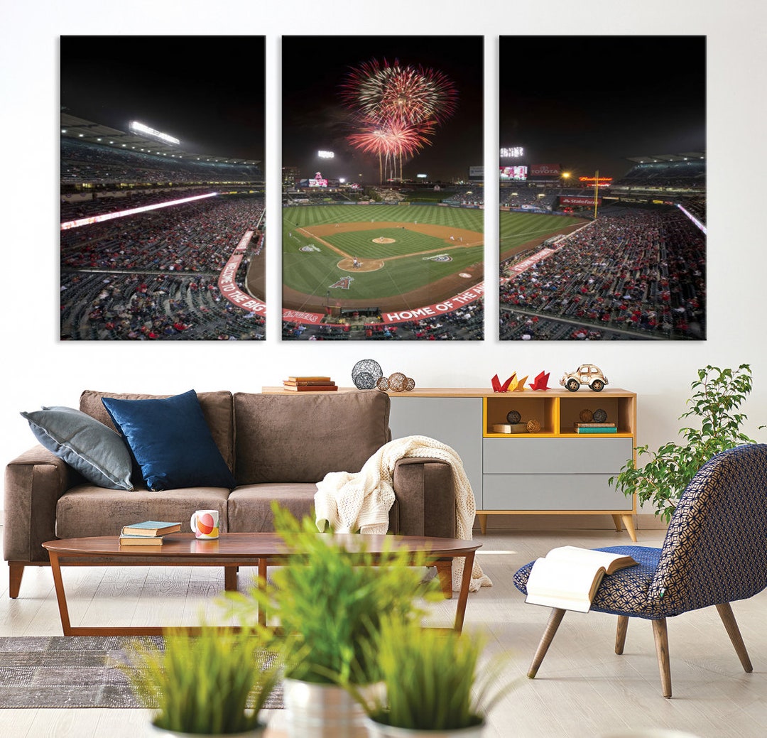 Angel Stadium in Los Angeles Baseball Stadium Wall Art Canvas Print ...