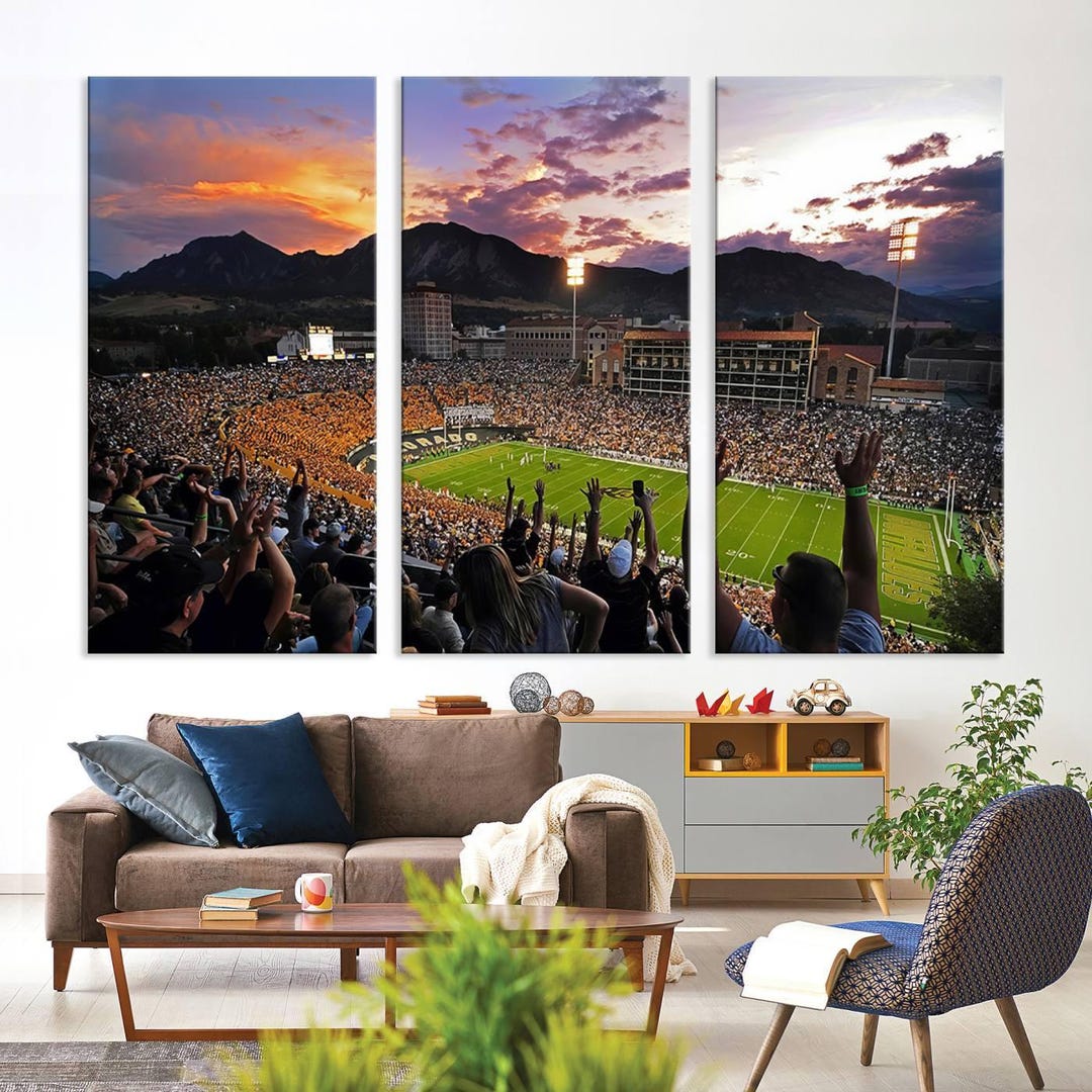 Large Folsom Field Football Stadium Wall Art Canvas Print, Football ...