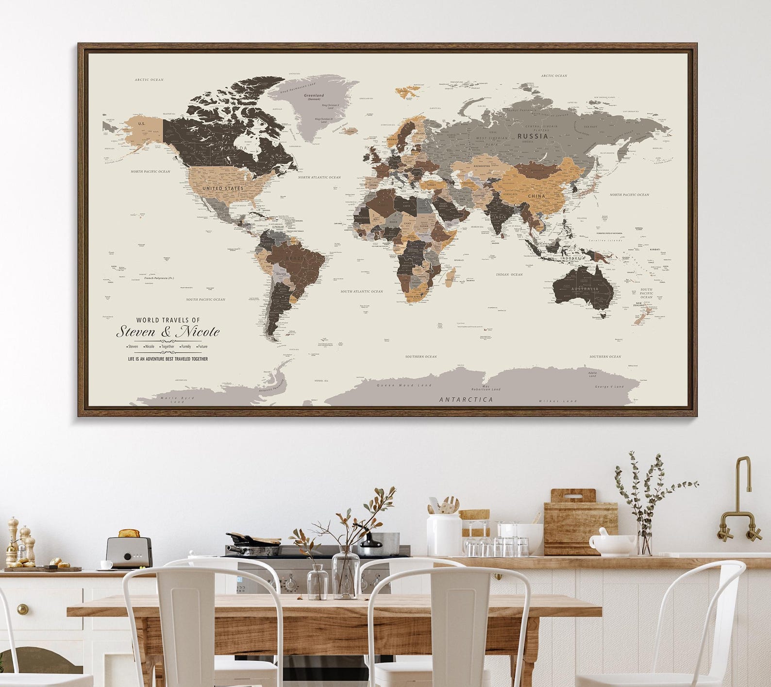 Custom World Map Canvas Print, Map of the World, Personalized World Map ...