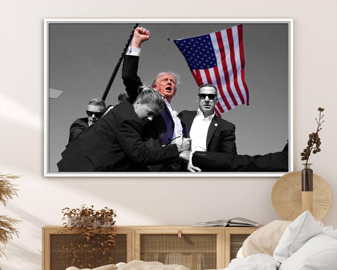 Trump Attempt Assassination Print, Donald Trump 2025 Canvas Print ...