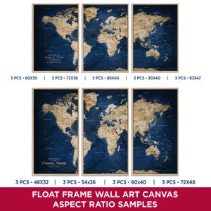 Framed Custom World Map Canvas, Push Pin Travel Map - Etsy
