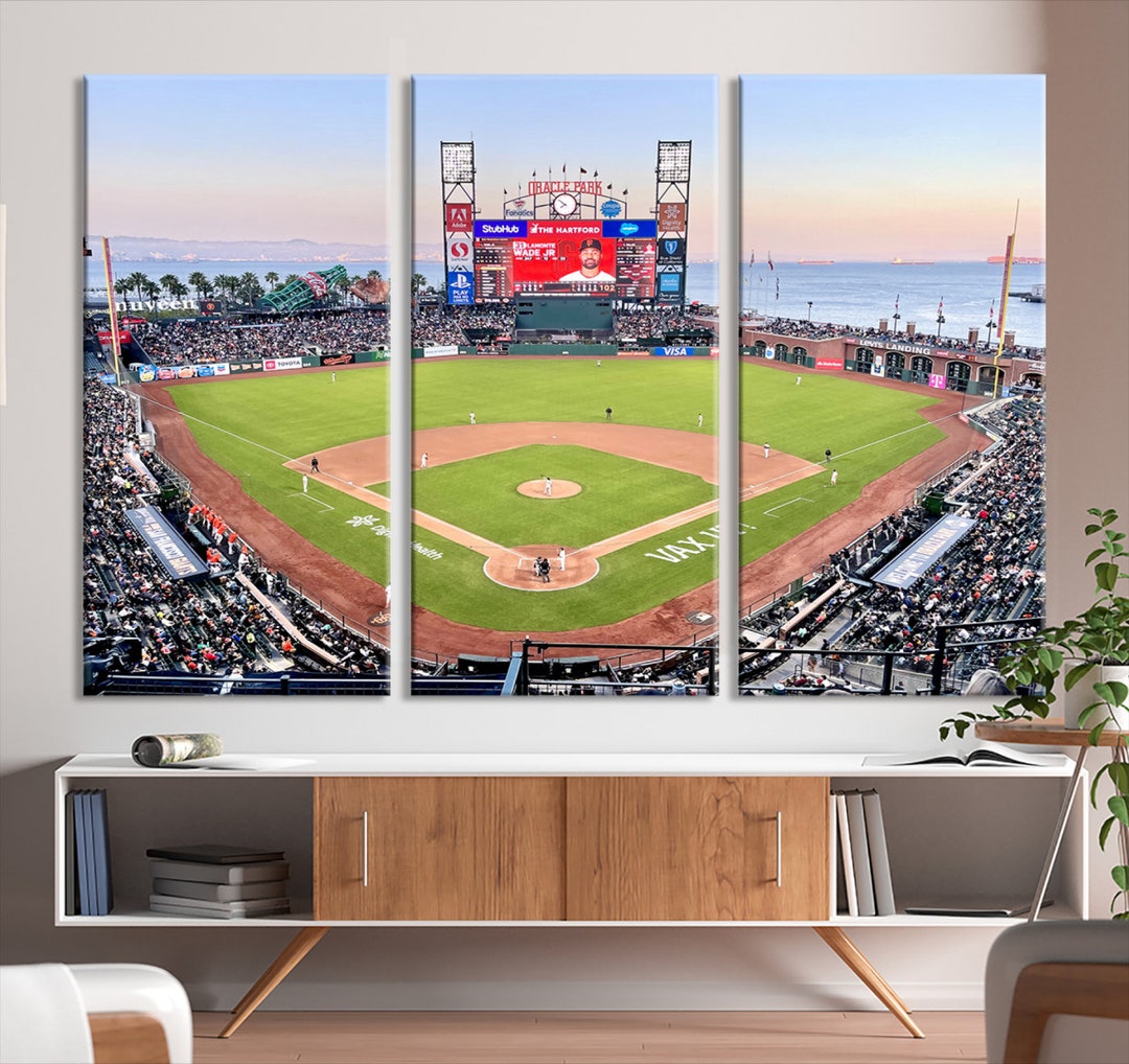 Oracle Park Stadium Wall Art Canvas Print - Baseball Wall Art, MLB Wall ...