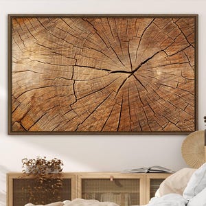 Wood Wall Art Tree Ring Canvas Wood Texture Print Wood Decor Modern Art ...