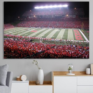 Rutgers Football Stadium Canvas Wall Art - Panoramic Night Game View ...