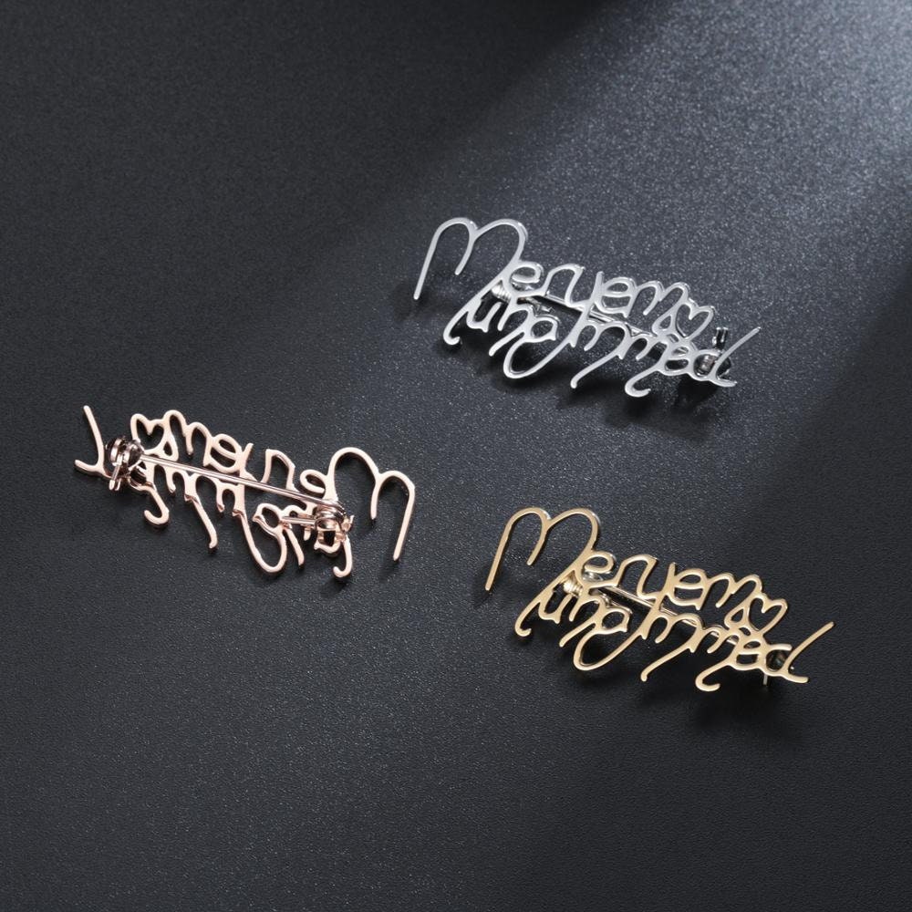 Custom Cursive Font Name Brooch Pin Handwritten Font Letter - Etsy UK