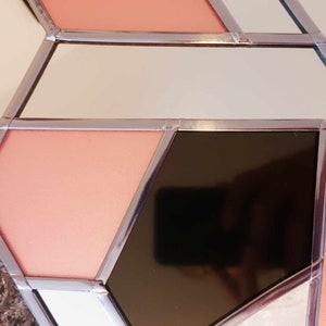 Pink Mirror, Square Mirror, Stain Glass Mirror, Geometric Mirror, Wall ...