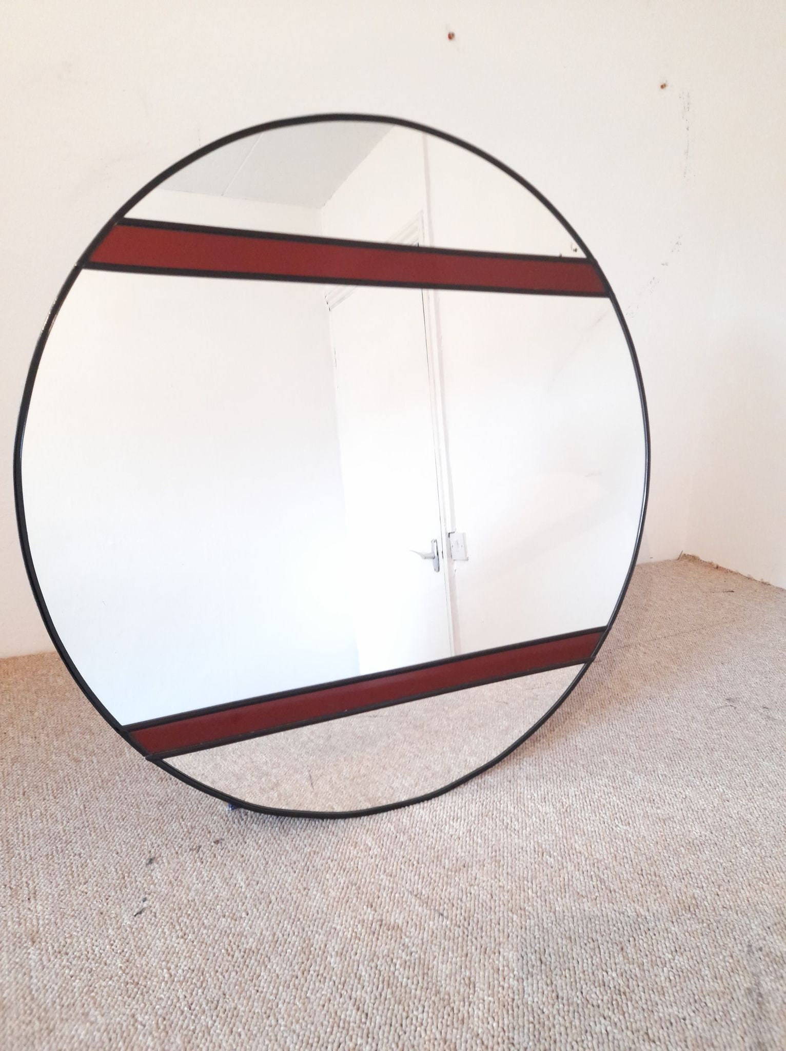 Round Mirror, Art Deco Mirror, Circle Mirror, Stained Glass Mirror ...