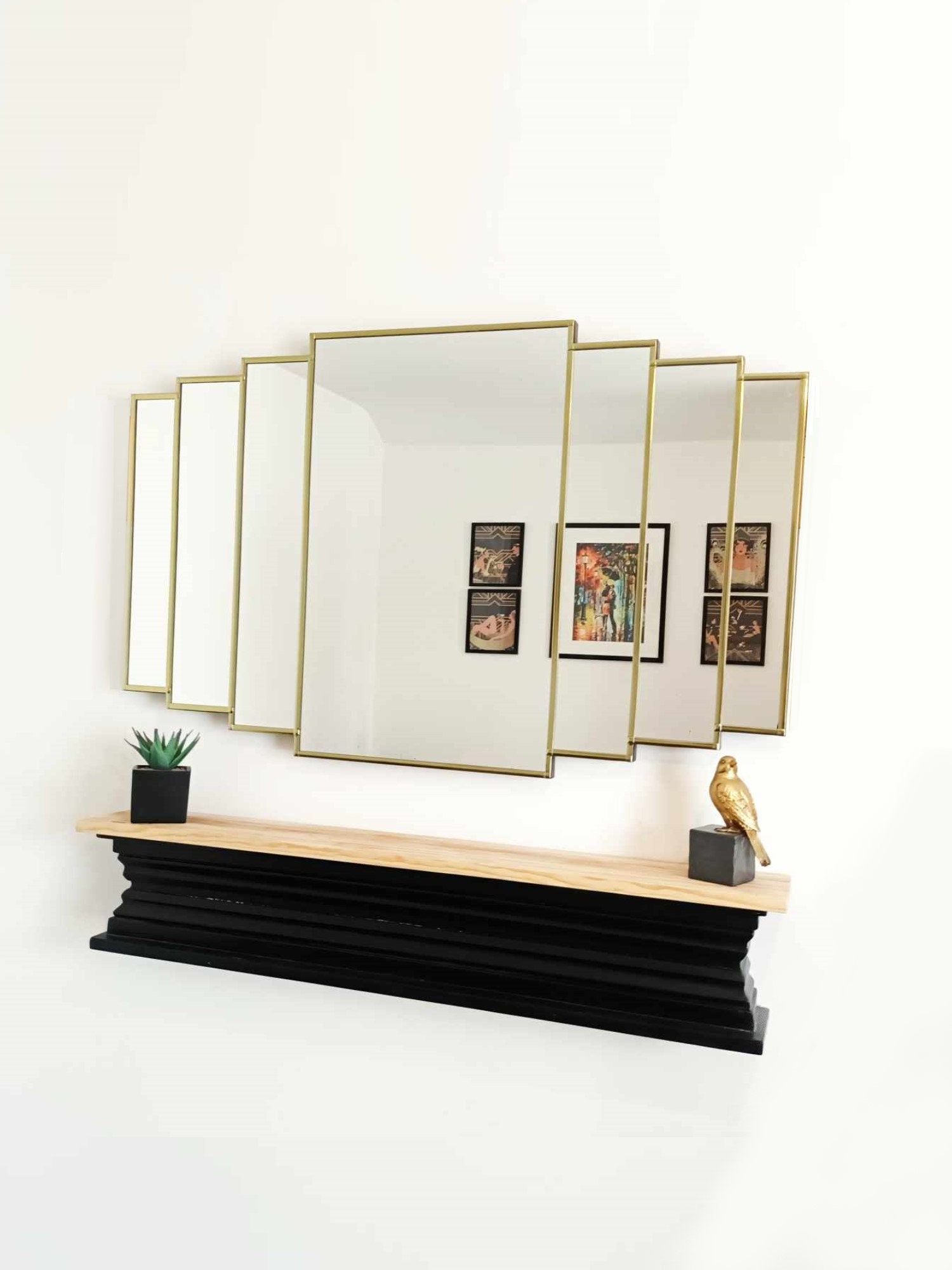 Large Modern Rectangle Over Mantle Art Deco Wall Mirror - Etsy