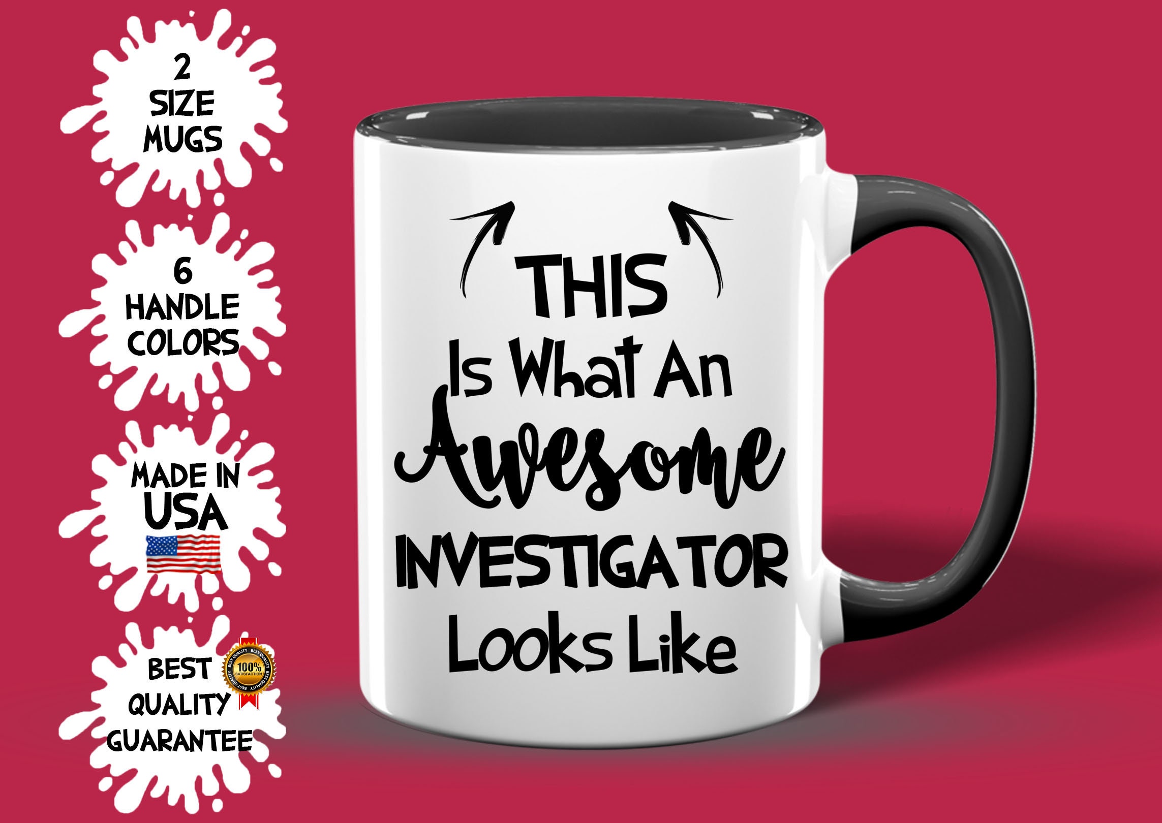 Awesome Investigator Mug, Customized Investigator Birthday Cup Gift ...