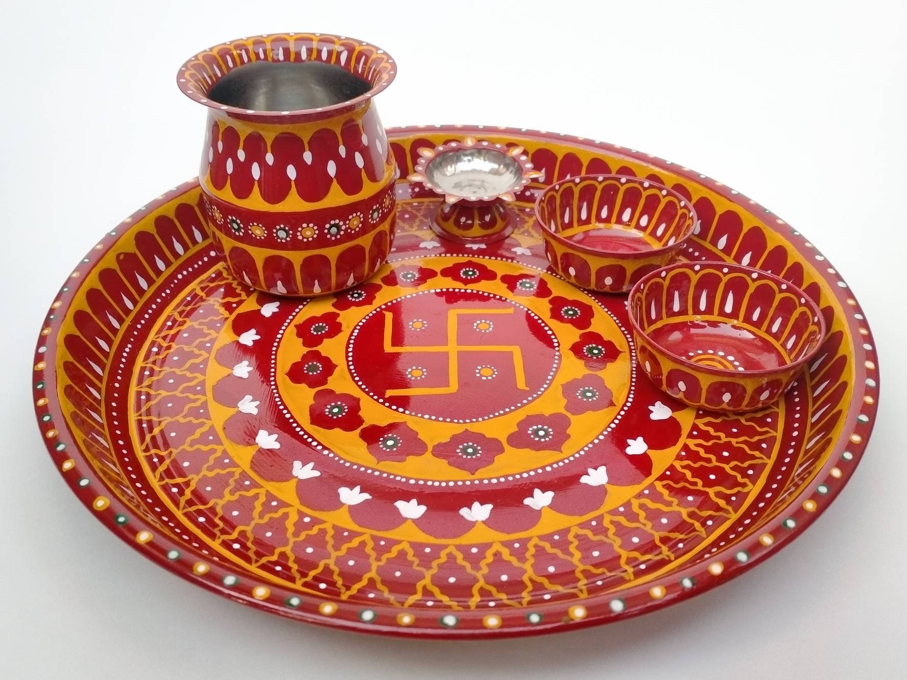 Handmade pooja thali set Diwali karwachauthteej pooja | Etsy
