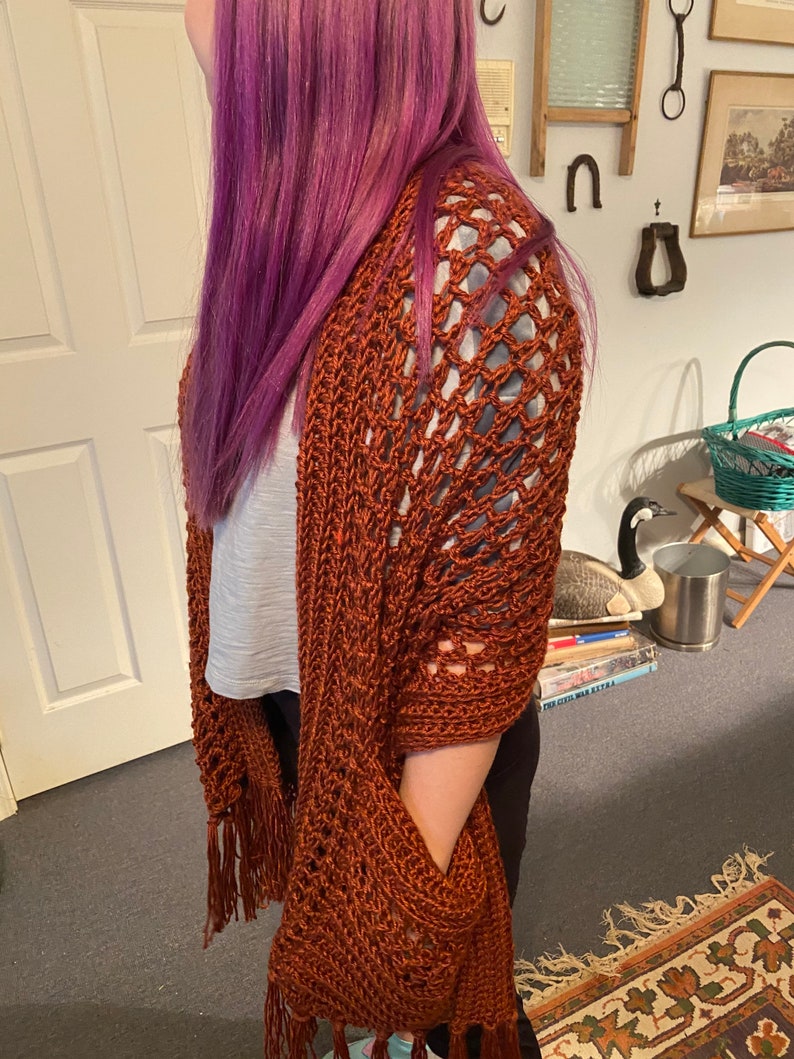 Boho Shawl with Pockets | Etsy