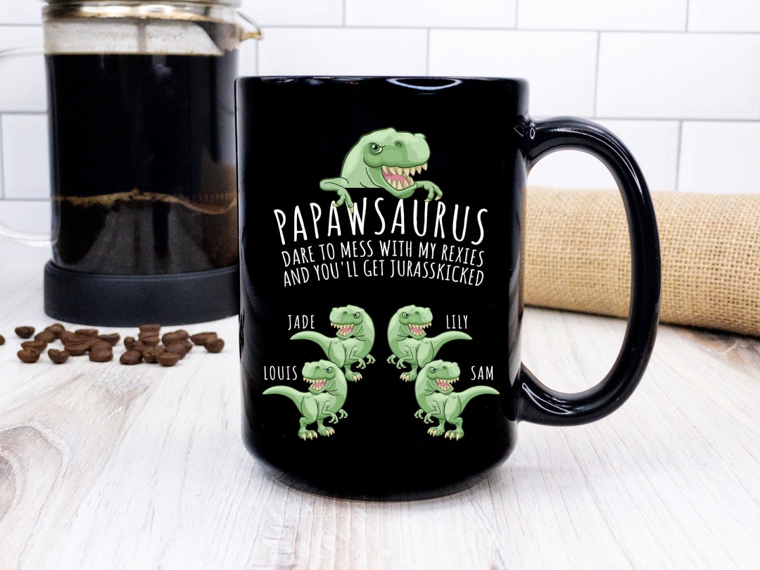 Papawsaurus Mug, Father's Day Gift for Papaw From Grandkids, Funny ...