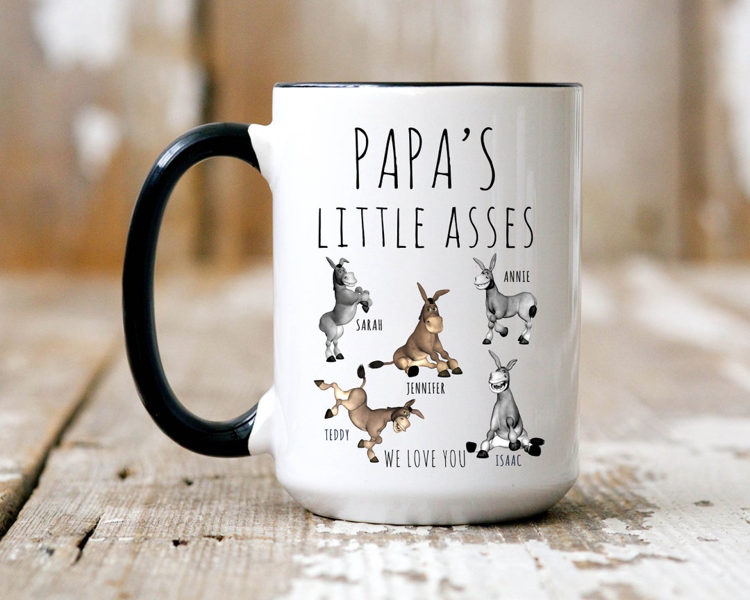 Papa's Little Asses Grandpa Gift Personalized, Pop Pop Gift Mug, Funny ...