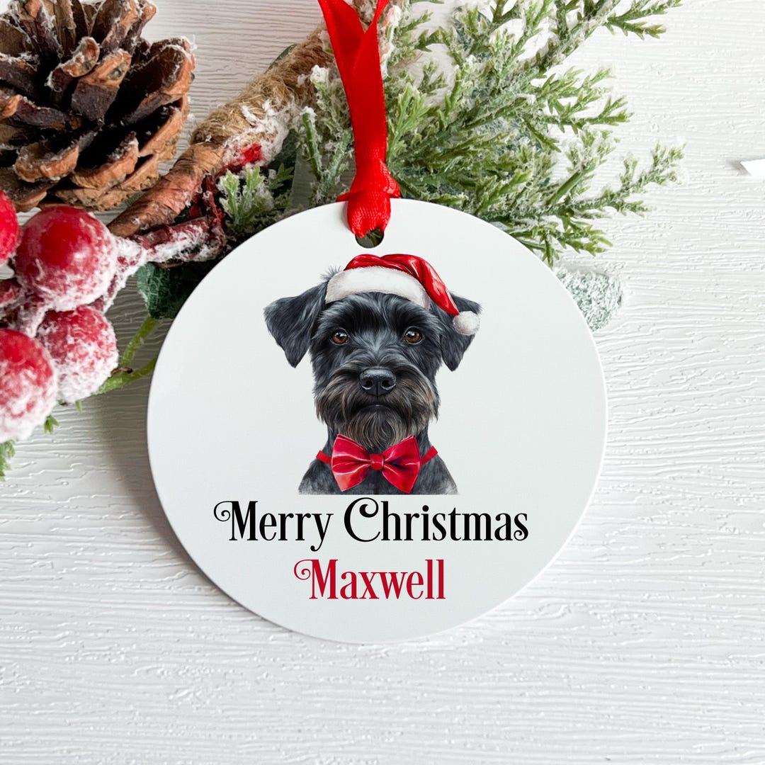 Personalised Aluminium Schnauzer Christmas Hanging Ornament Decoration ...