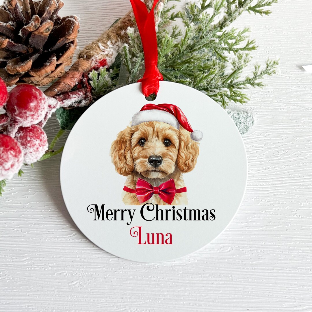 Personalised Aluminium Cockapoo Christmas Hanging Ornament Decoration ...