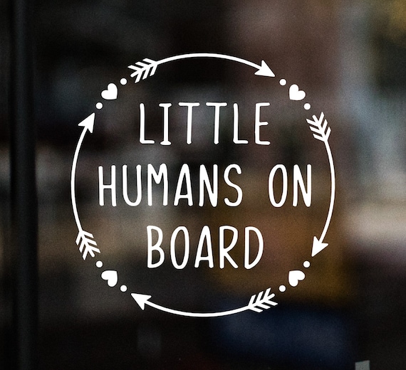 Little Humans on Board Vinyl Car Decal Sticker Hearts - Etsy UK