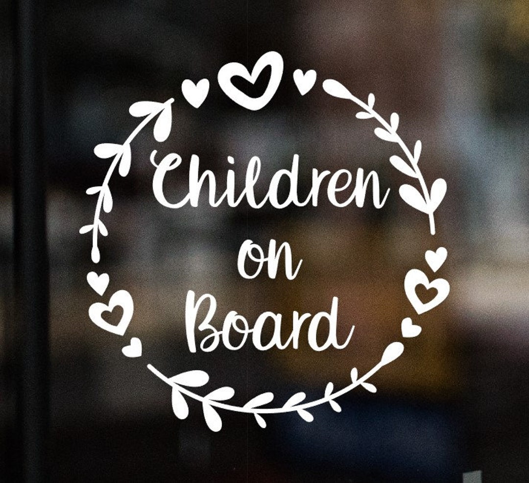 Children on Board, Vinyl Car Decal Sticker, Hearts, Baby Car Window ...