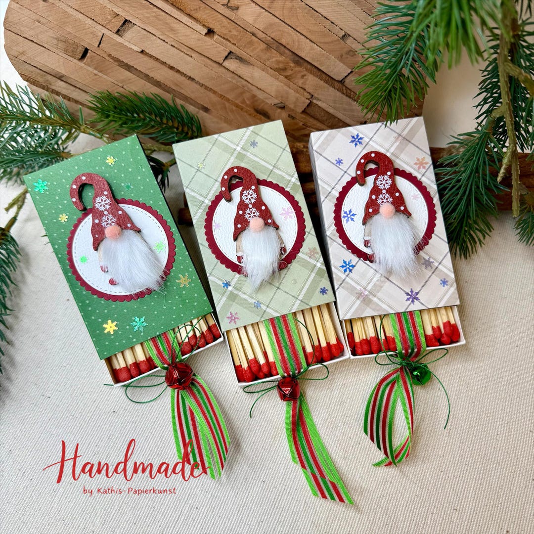 Hand-decorated Matchbox – Christmas Gift, Elf Greeting, Decoration or ...