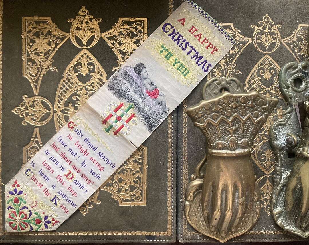 19th Century Christmas Stevengraph Bookmark - Etsy UK
