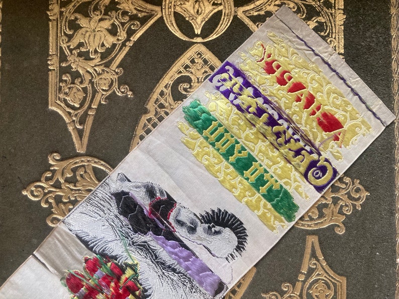 19th Century Christmas Stevengraph Bookmark - Etsy UK